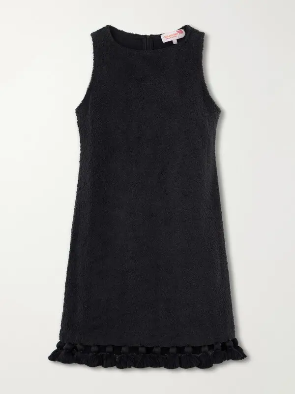 CAP D’ANTIBES Manon Cotton-terry Mini Dress - Black
