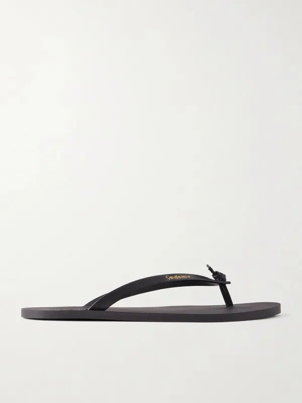 Saint Laurent Leather Pool Flip-flops - Black