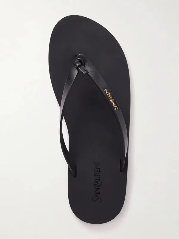 Saint Laurent Leather Pool Flip-flops - Black