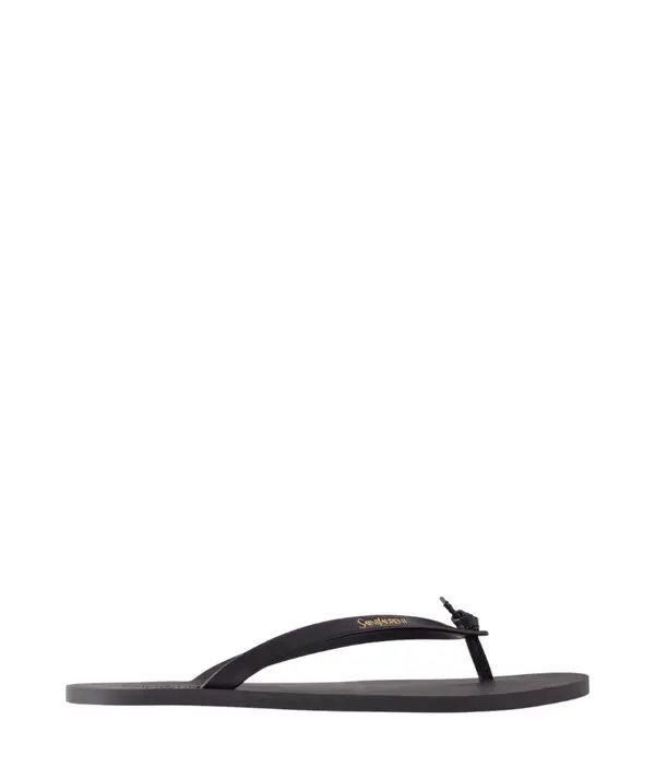 Saint Laurent Leather Pool Flip-flops - Black