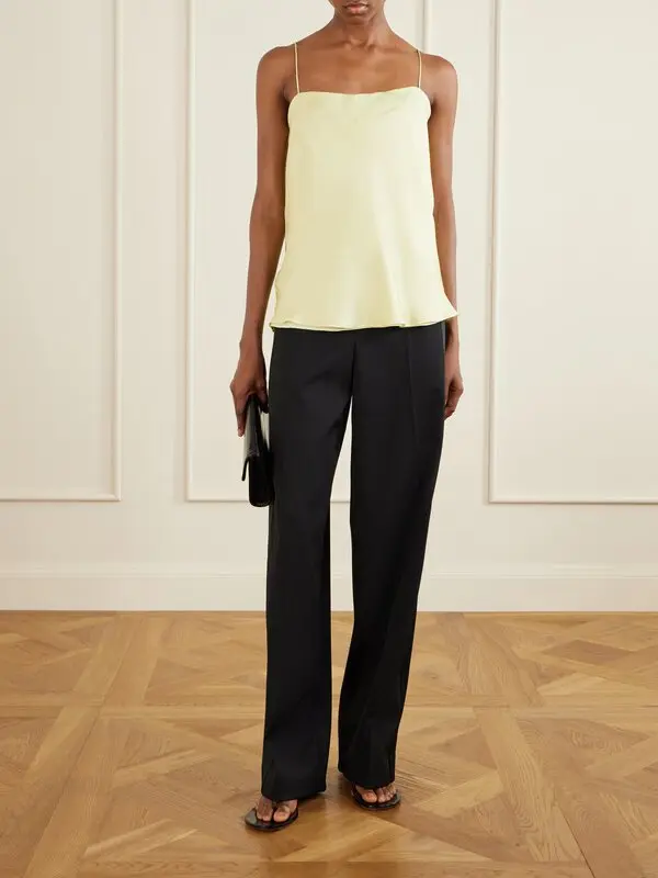 Another Tomorrow Silk-twill Camisole - Yellow