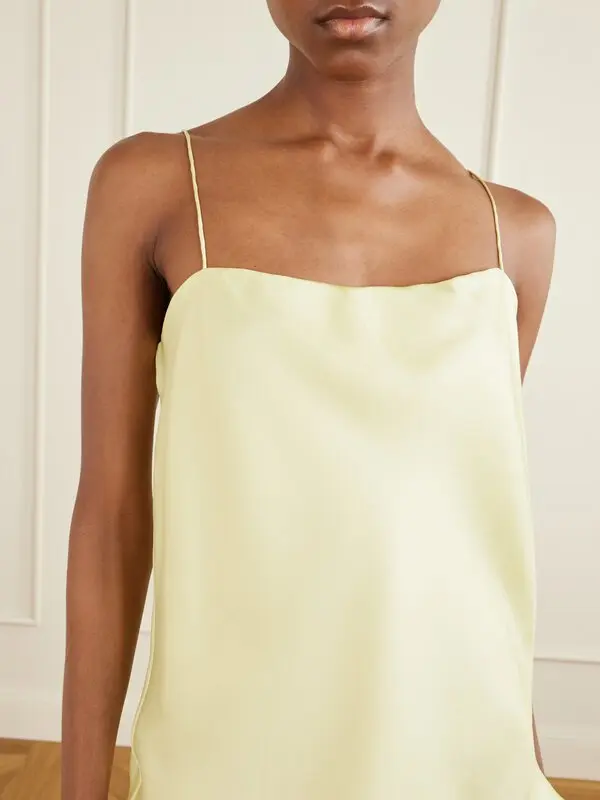 Another Tomorrow Silk-twill Camisole - Yellow