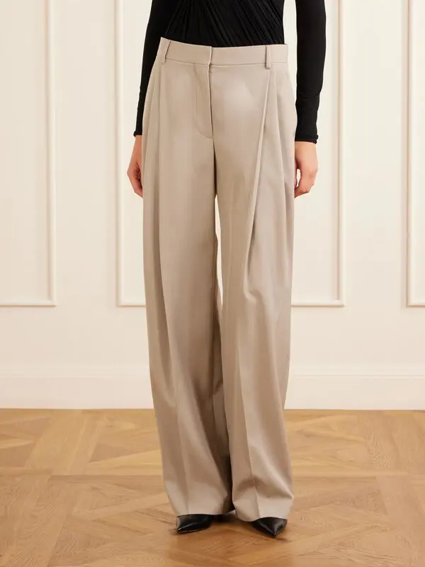 Stella McCartney Pleated Wool-twill Straight-leg Pants