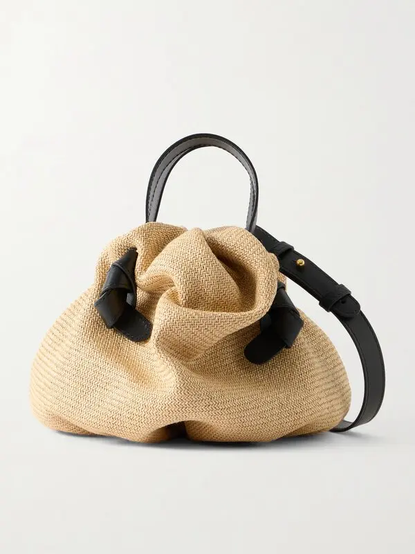 NEOUS Taurus 2.0 Raffia And Leather Shoulder Bag