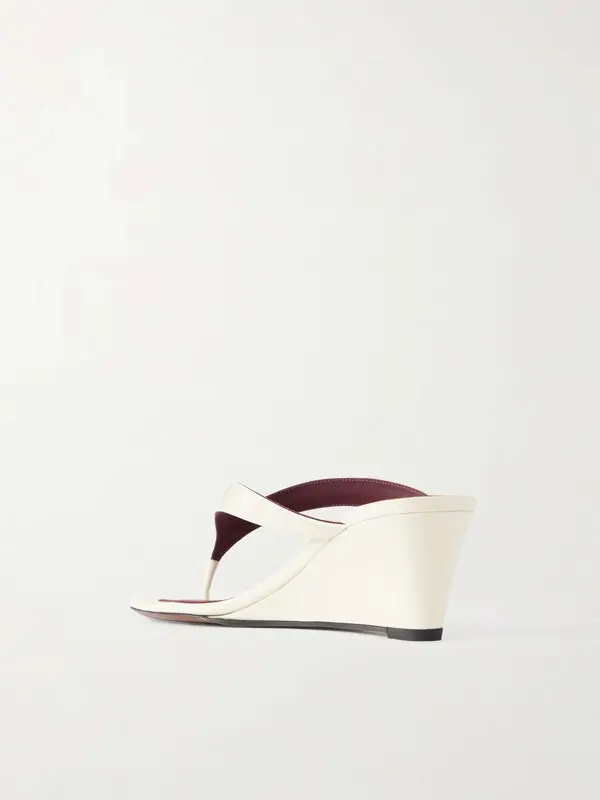NEOUS Tercus 50 Leather Thong Sandals - Cream
