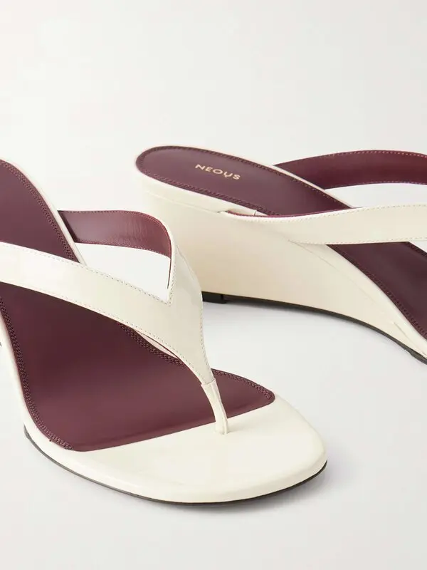 NEOUS Tercus 50 Leather Thong Sandals - Cream