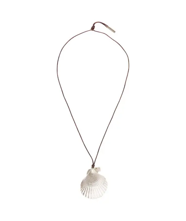 LOREN STEWART Sea Chalice Sterling And Leather Cord Necklace - Silver