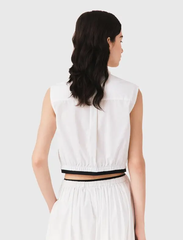 Maje Cropped Sleeveless Shirt