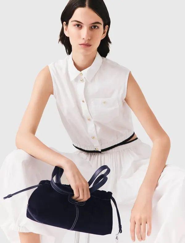Maje Cropped Sleeveless Shirt