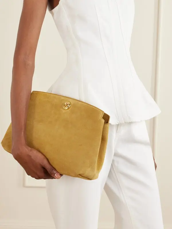 LIFFNER Pushlock Suede Clutch - Neutrals