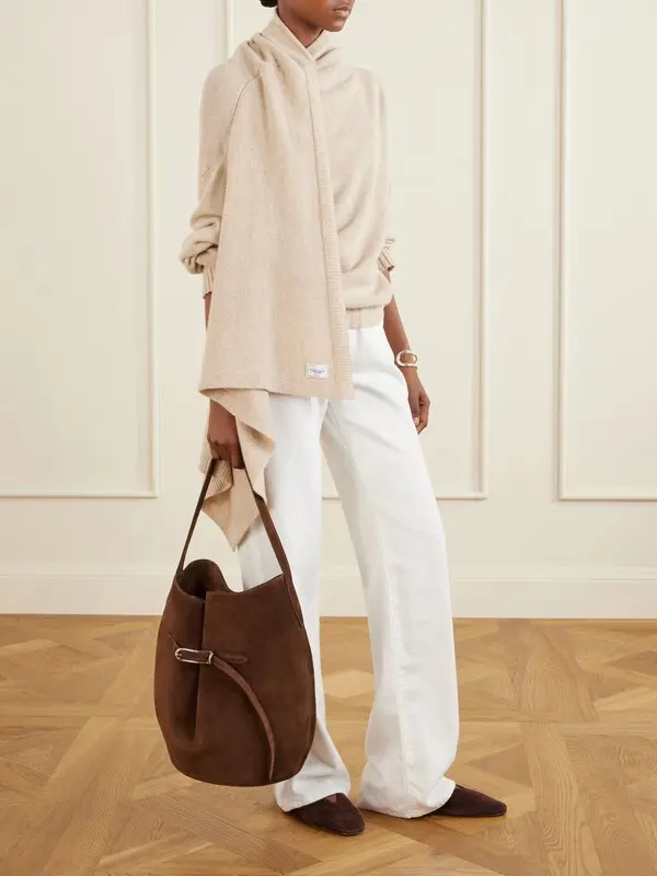 LIFFNER Large Suede Buckled Shoulder Bag