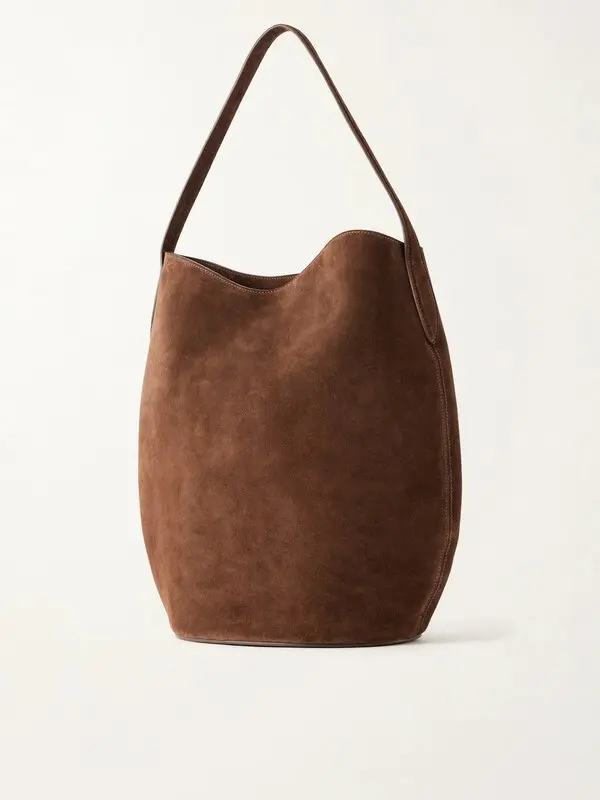 LIFFNER Large Suede Buckled Shoulder Bag