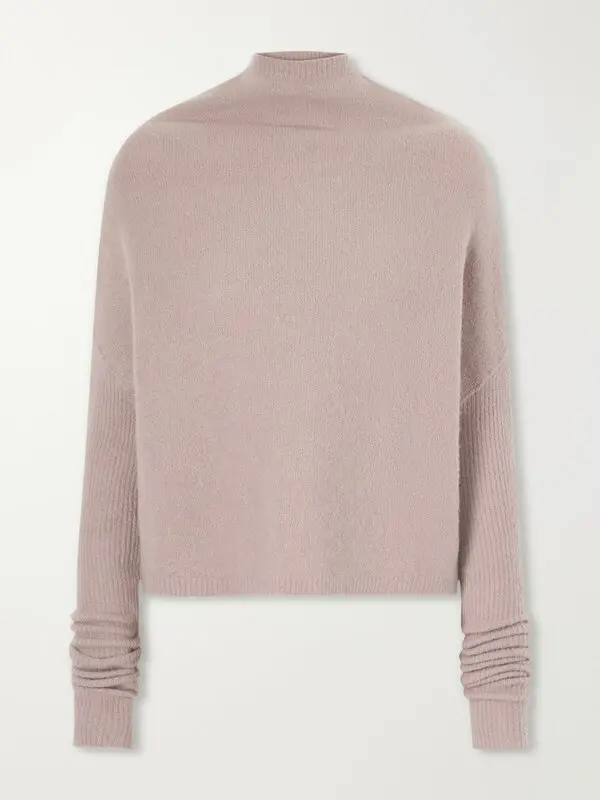 Rick Owens Crater Cashmere-blend Turtleneck Sweater - Pink