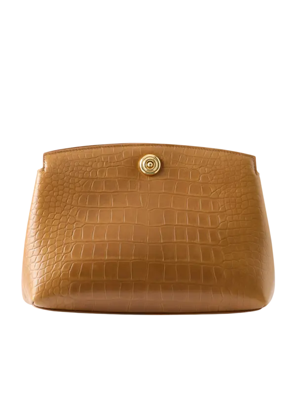 LIFFNER Pushlock Croc-effect Leather Clutch - Brown