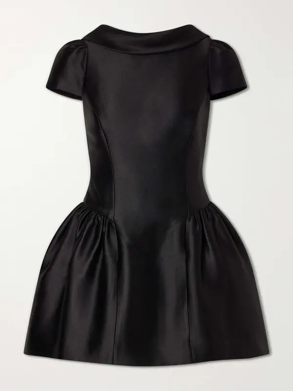 SELF-PORTRAIT Gathered Taffeta Mini Dress
