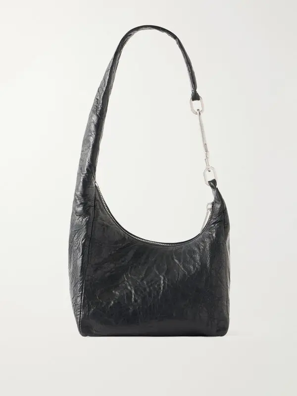 Rick Owens Disco Gemini Crinkled-leather Shoulder Bag - Black
