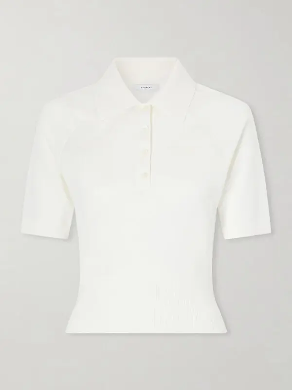 Givenchy Cropped Cotton-blend Polo Shirt - Neutrals