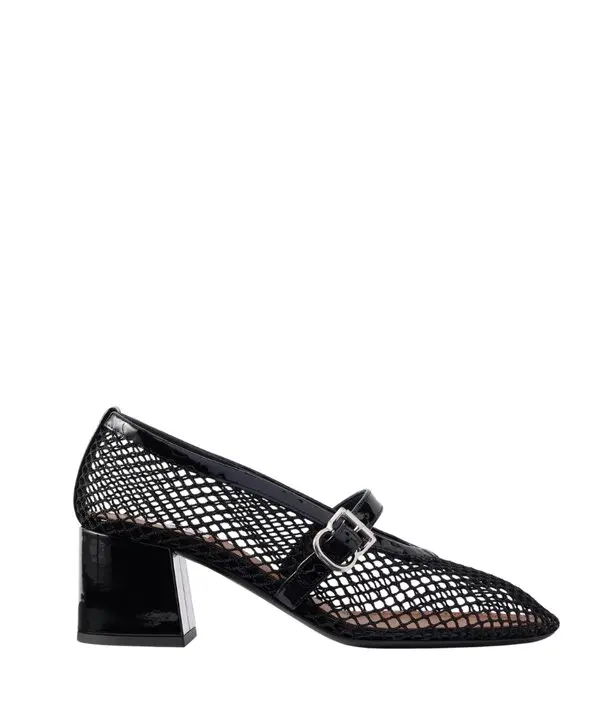 Alaïa 55 Mesh Pumps With Patent Leather Trim - Black