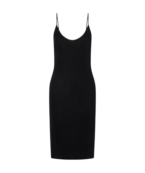 Saint Laurent Jersey Midi Dress - Black