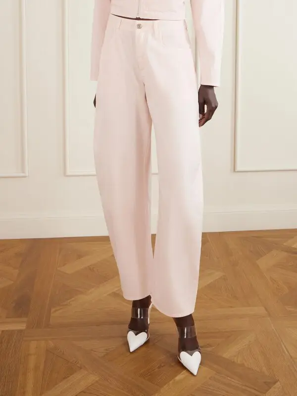 Alaïa Mid-rise Wide-leg Sculptural Jeans - Pink