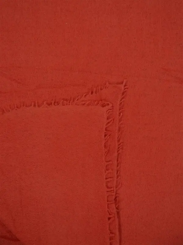 MAISON DE VACANCES Burnt Hand-knitted Cashmere Throw With Fringe