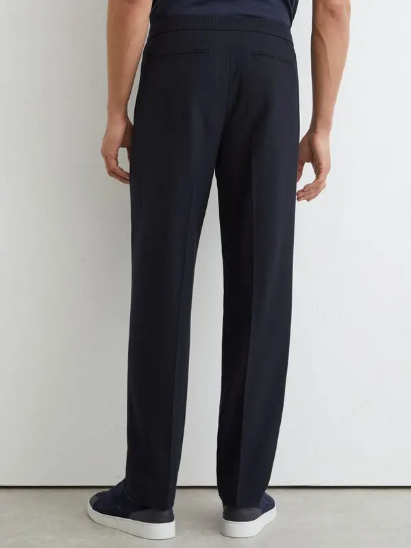 REISS Sidney Stripe Tapered Pleated Trousers