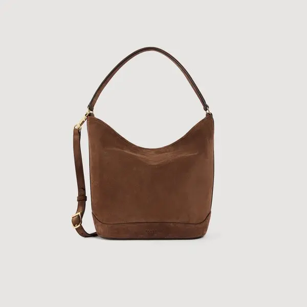Sandro Tangoso Suede Bucket Bag - Brown