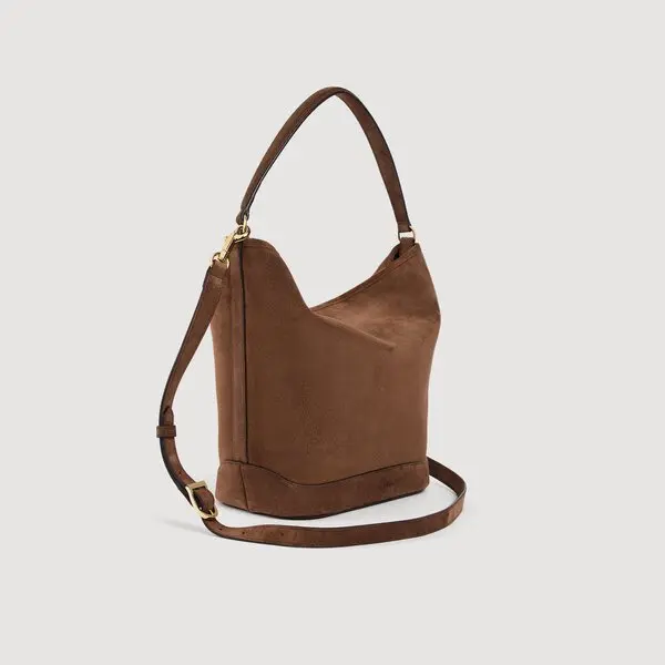 Sandro Tangoso Suede Bucket Bag - Brown