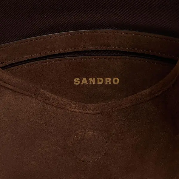 Sandro Tangoso Suede Bucket Bag - Brown