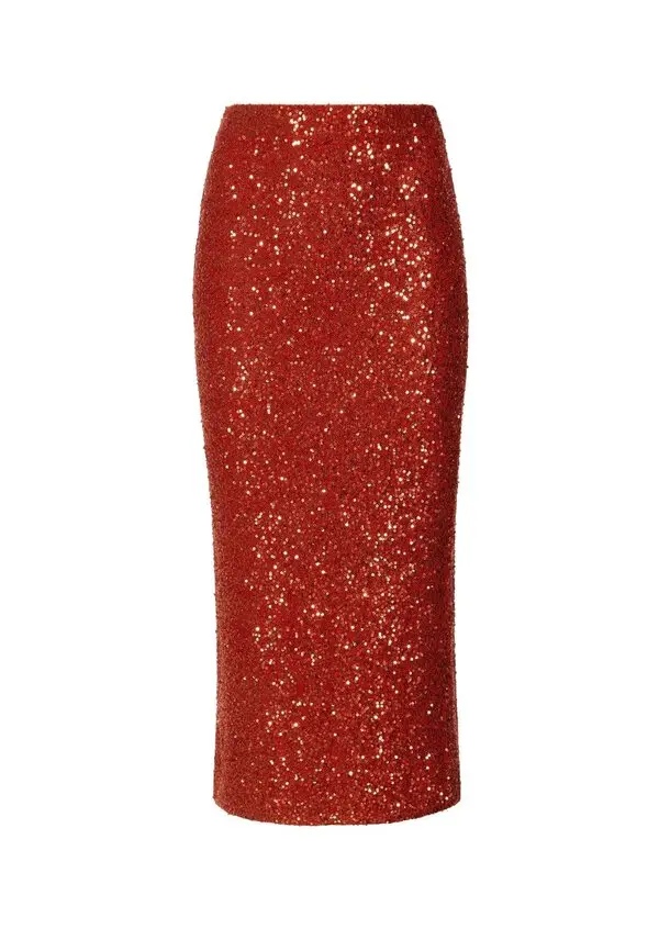 Lapointe Cashmere Sequin Midi Skirt