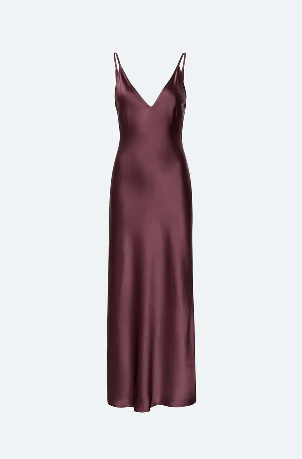 Lapointe Satin Slip Dress - Mulberry