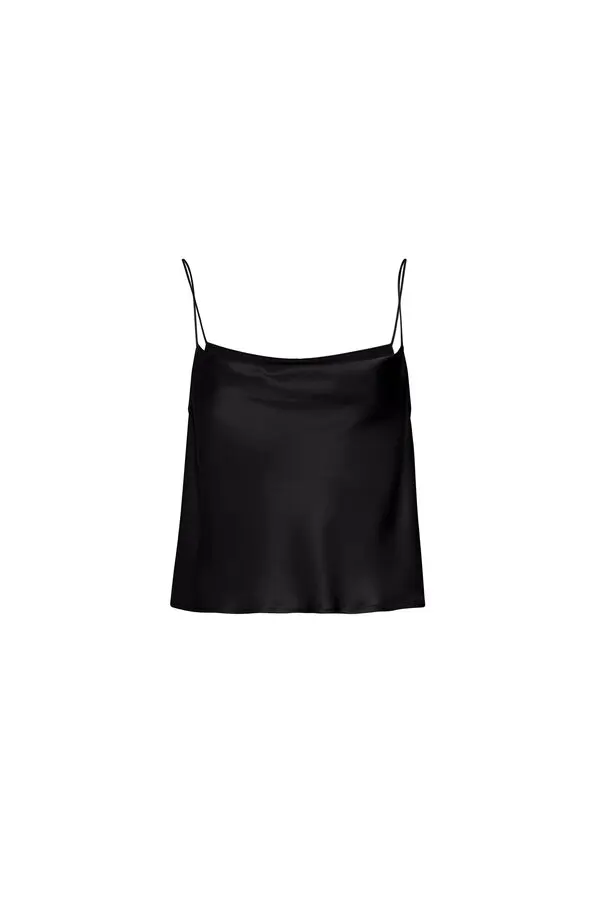 Lapointe Satin Bias Cami - Black