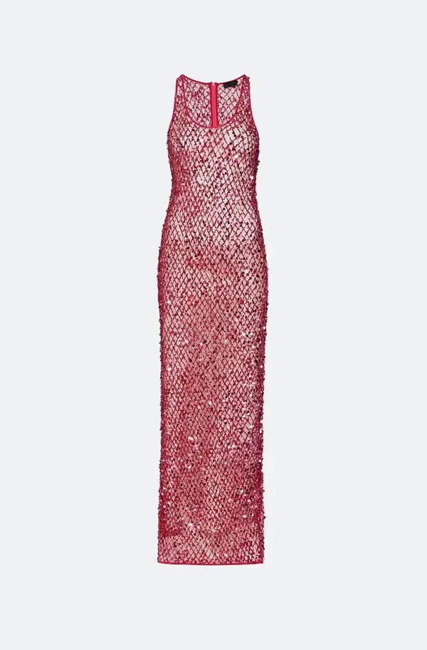 Lapointe Net Mesh Sequin Tank Gown