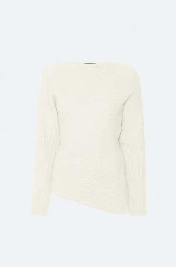 Lapointe Cashmere Asymmetric Sweater - Cream