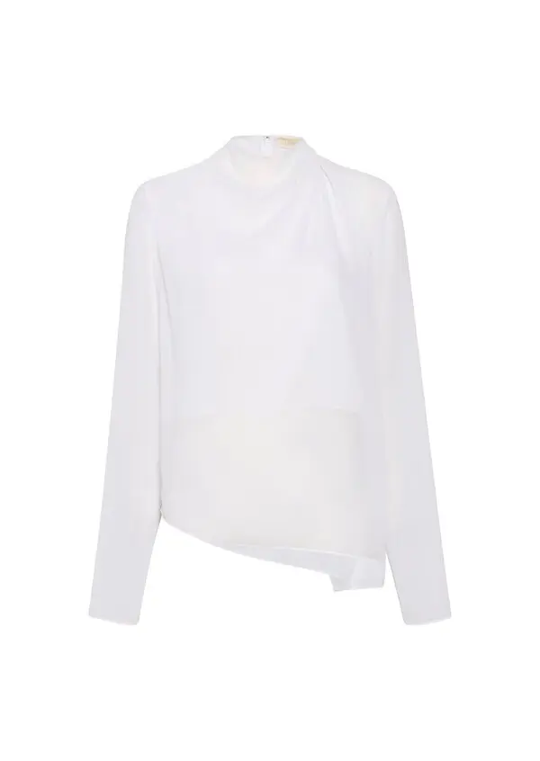 Lapointe Georgette Overlap Drape Blouse