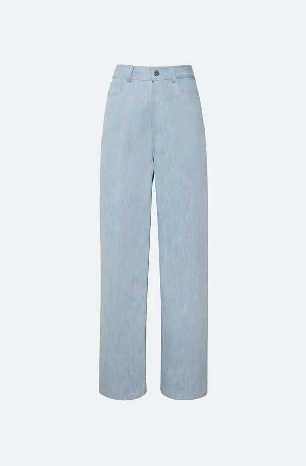 Lapointe Washed Denim Straight Leg Pant - Light Indigo