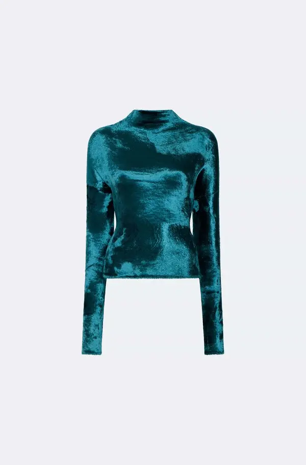 Lapointe Velvet Dolman Top - Dark Teal