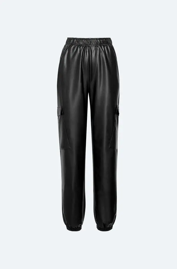 Lapointe Lightweight Faux Leather Jogger - Black