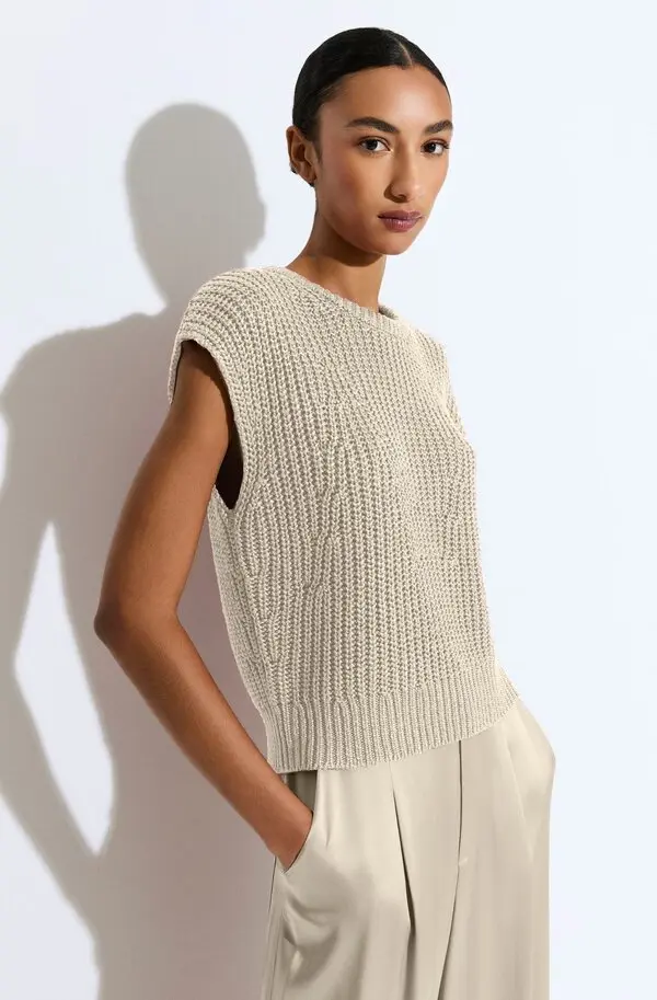 Lapointe Silk Yarn Sleeveless Crop Sweater