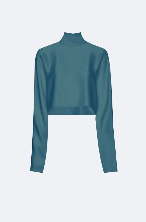 Lapointe Satin Caftan Top - Slate