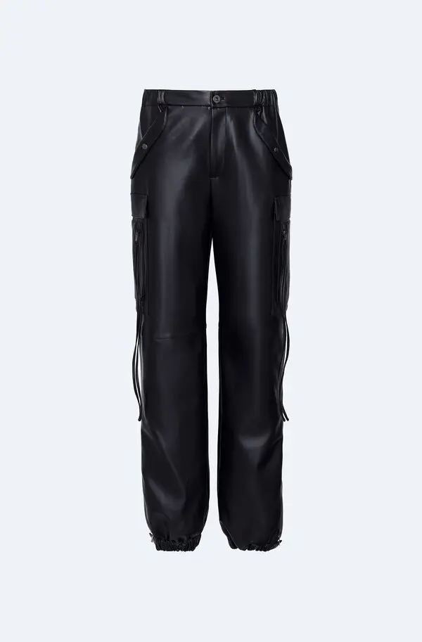 Lapointe Faux Leather Utility Jogger Pant - Black