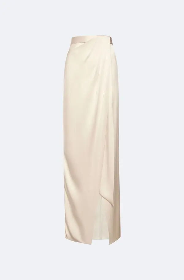 Lapointe Doubleface Satin Maxi Skirt - Ecru