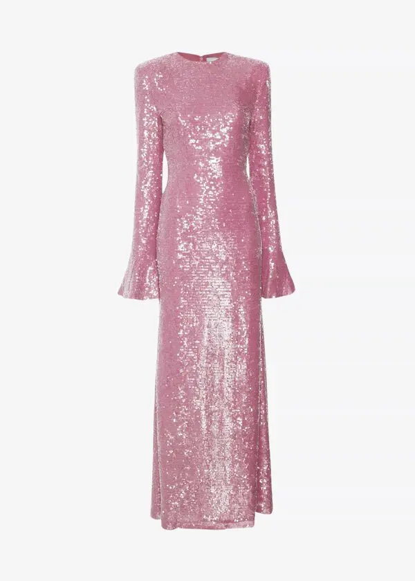 Lapointe Sequin Flare Sleeve Maxi Dress