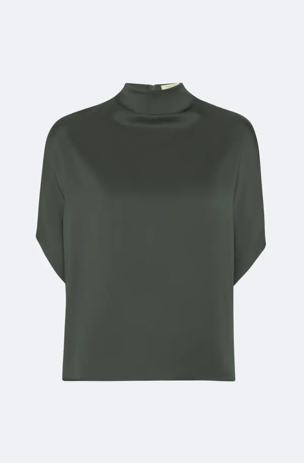 Lapointe Cape Tee In Doubleface Satin - Pine