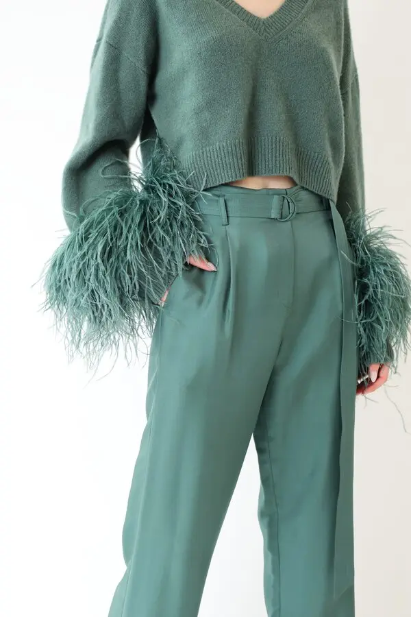 Lapointe Silky Twill Belted Pant