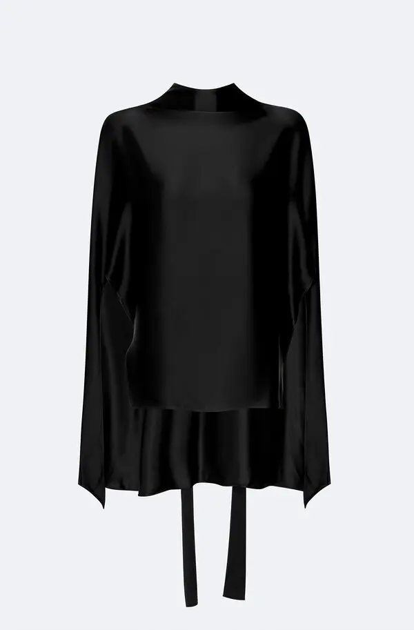 Lapointe Satin Scarf Cape Top