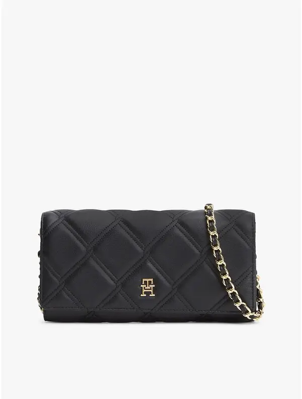 Tommy Hilfiger Quilted Chain Strap Flap Wallet