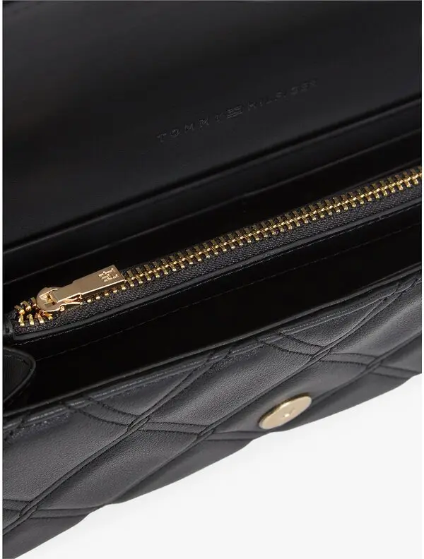 Tommy Hilfiger Quilted Chain Strap Flap Wallet