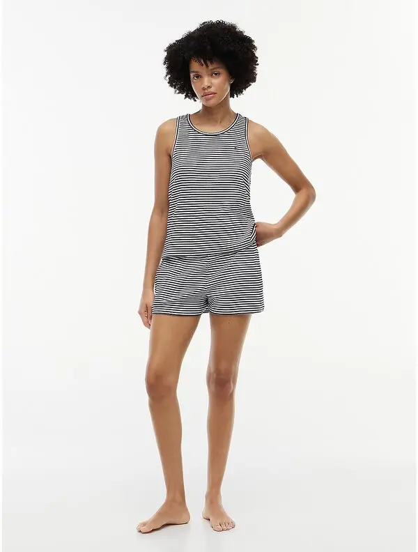 Tommy Hilfiger Striped Tank Top & Short Sleep Set - Navy/white