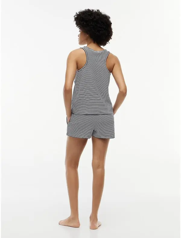 Tommy Hilfiger Striped Racerback Tank And Short Sleep Set